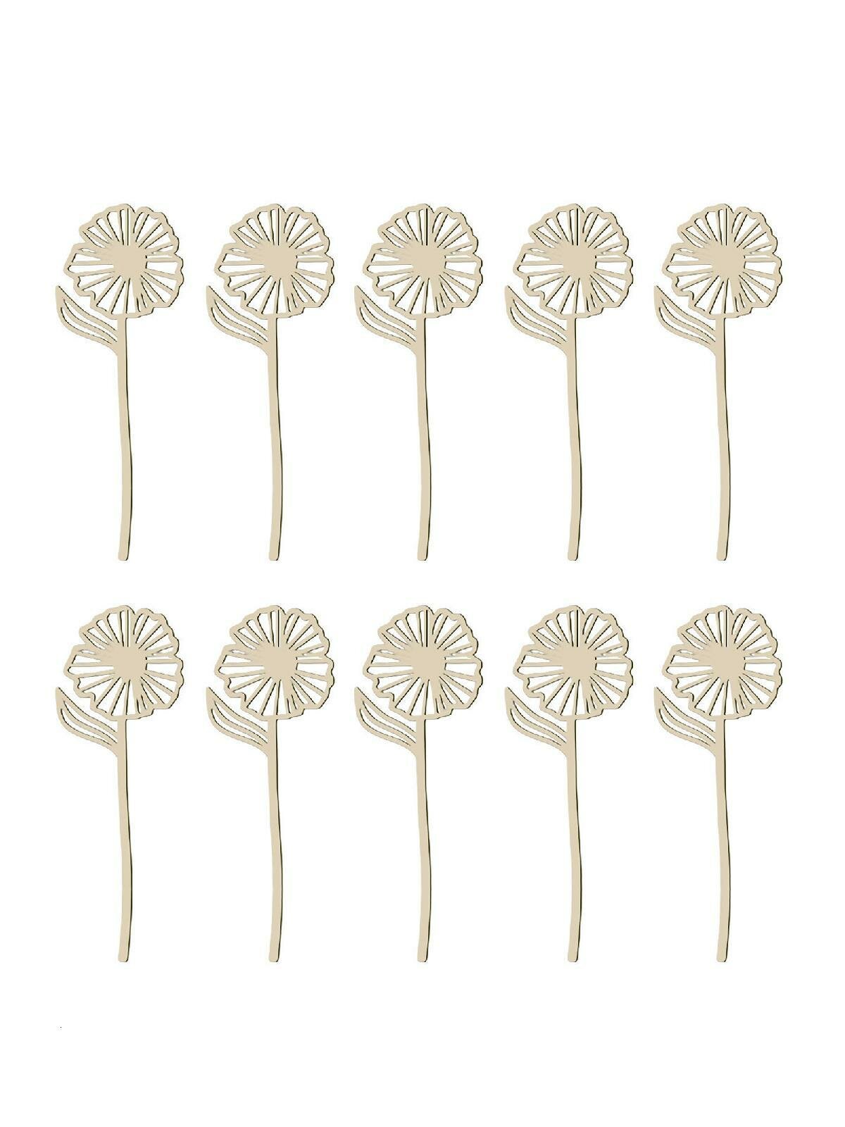 Деревянные Декоры Из Полевых Цветов Набор Деревянных Цветов Вырезанные Знаки Стебли Полевых Цветов для Поделок Своими Руками, Наполнители Для Ваз Праздничные Декоры Для Дома