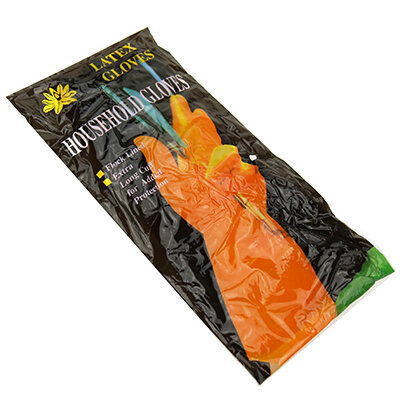 Перчатки хозяйственные Хозяюшка латексные, размер l, оранжевые, 36 г