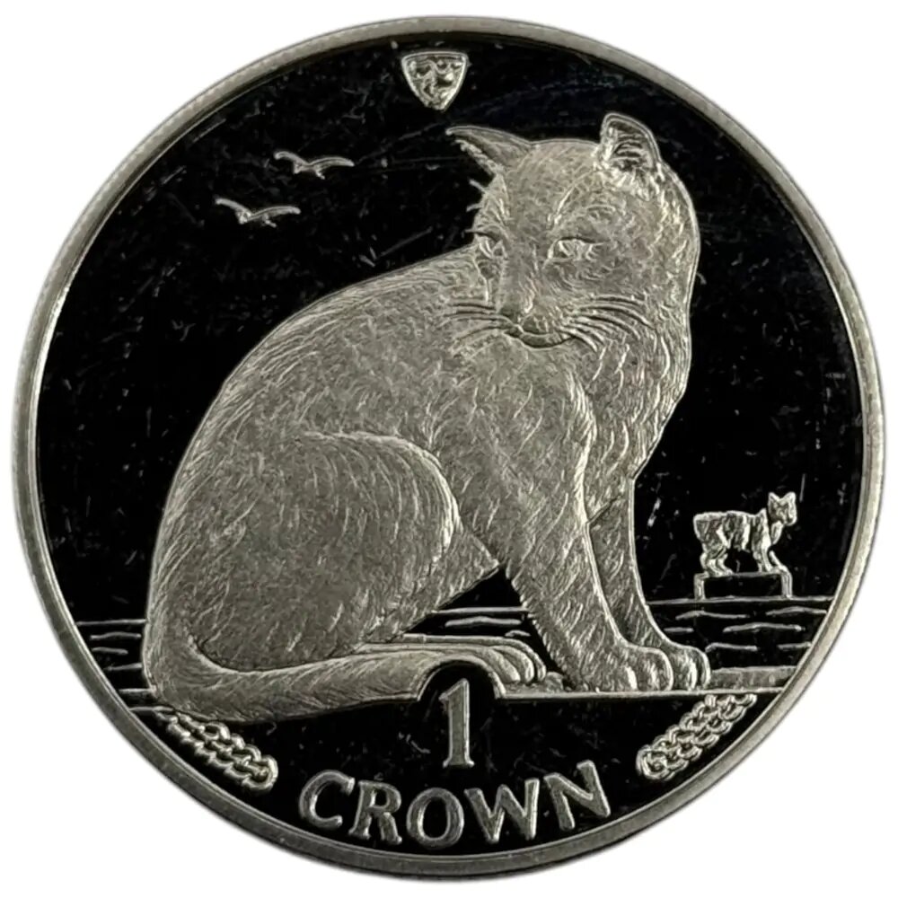 Остров Мэн 1 крона 1990 г. (Кошки - Нью-Йоркская уличная кошка) (CN)