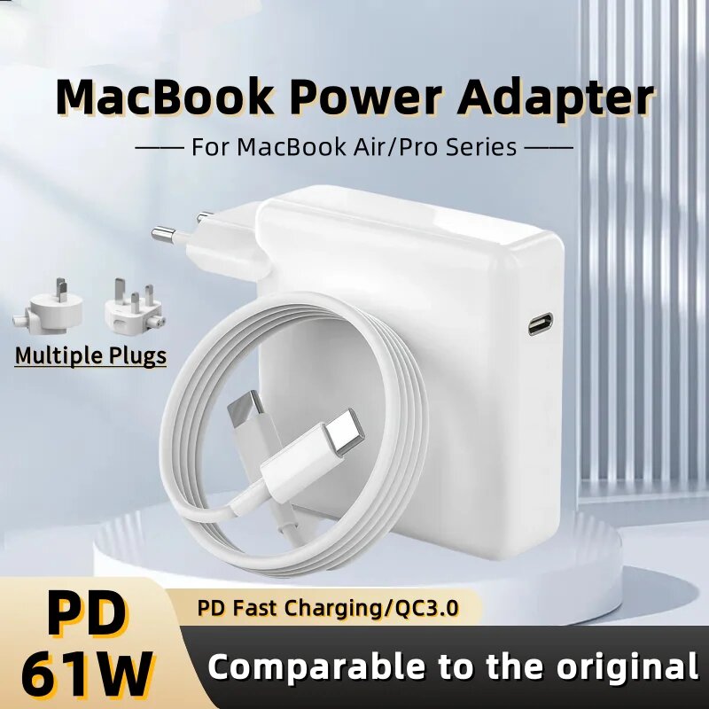 Ктзон Адаптер питания 61 Вт USB-C для MacBook PD 61W-EU Plug