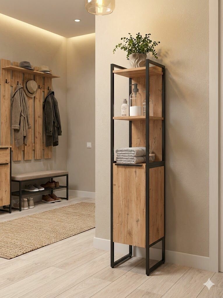 Шкаф-стеллаж FORTUNA KIDS "Лофт", металлический, ЛДСП, матовый, 3 полки