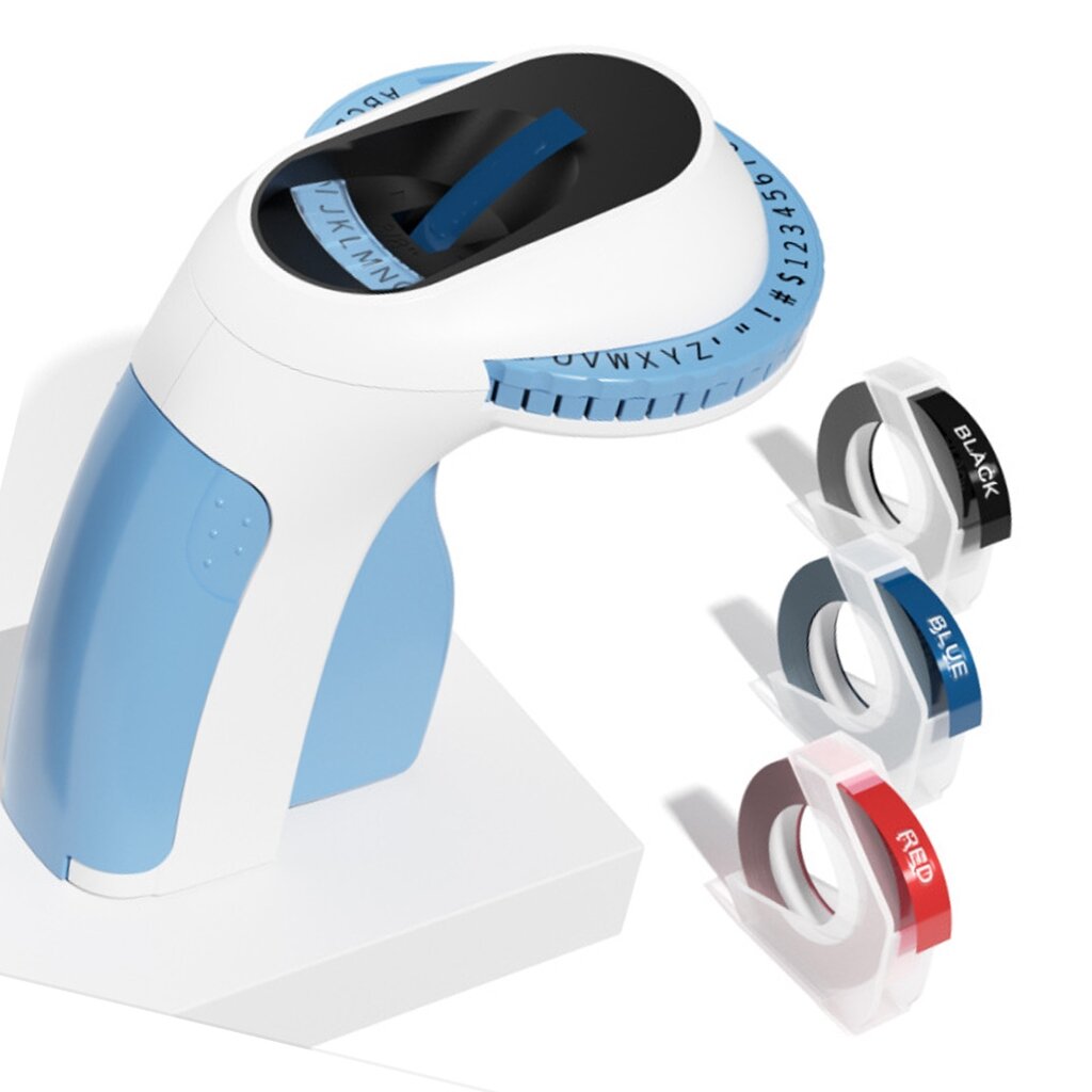 Портативный принтер этикеток с 3-рулонной лентой Механическая печатная машина для этикеток для офиса Организация хранения на домашней кухне