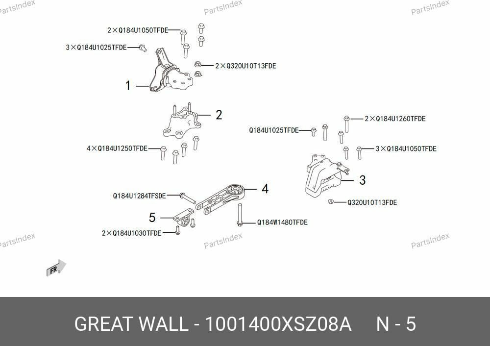 Опора двигателя задняя в сборе, HAVAL 1001400XSZ08A, HAVAL 1001400XSZ08A