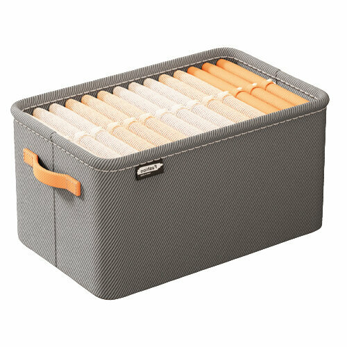 Корзина для хранения с усиленным стальным каркасом, серая, средний размер, для дома и общежития