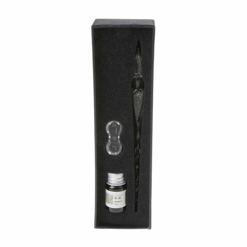 Светящаяся стеклянная перьевая ручка с фирменными чернилами, деловой подарок, офисные принадлежности, звонок