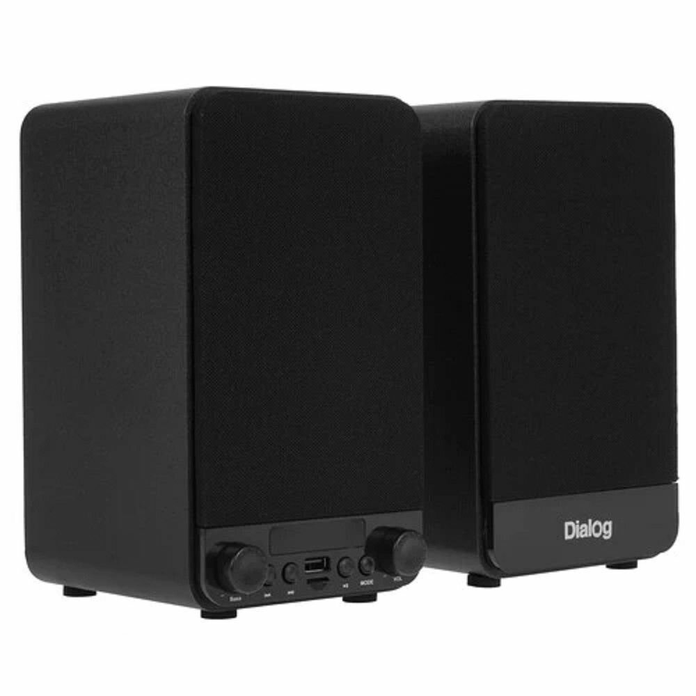 Dialog Колонки Jazz AJ - 13 BLACK - акустические колонки 2.0, 2 15W RMS, Bluetooth, FM, USB+microSD reader
