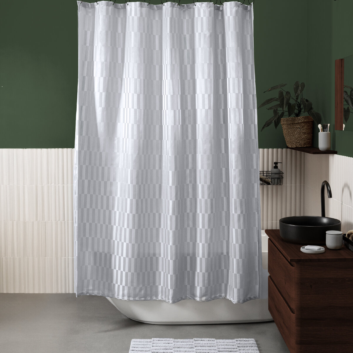 Штора для ванной комнаты тканевая 180 х 200 см Terapy цвет серый