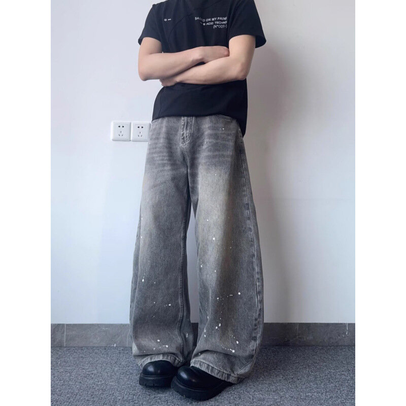 Тренд RONG CH Джинсы Флэр Премиум Черный Слим Высокий Улица Деним, Размер_2XL