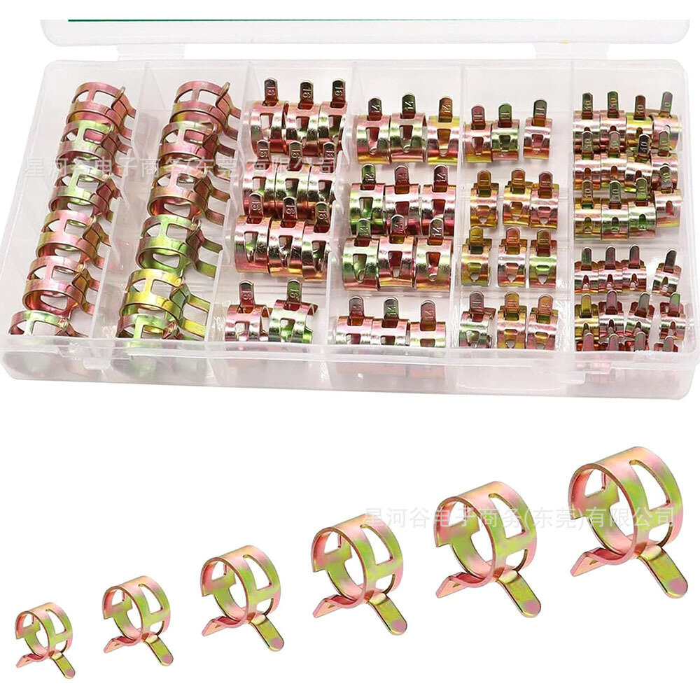 Трансграничные 60 шт. В штучной упаковке цветное Цинковое эластичное кольцо-обруч 6-15 мм комбинированный обруч зажим