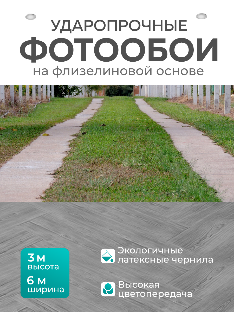 Фотообои моющиеся ударопрочные "Проселочная дорога, сельский дом, грунтовая дорога" 600x300 см. флизелиновые на стену