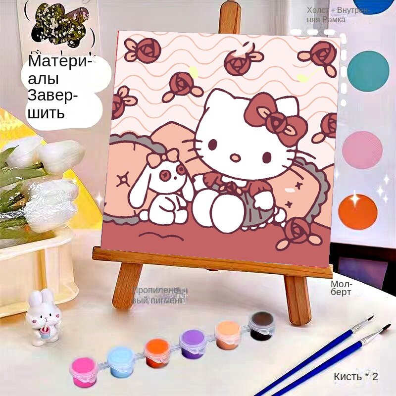 Цифровая картина маслом 20*20, аниме, раскраска маслом, ручная роспись маслом, декор для спальни.