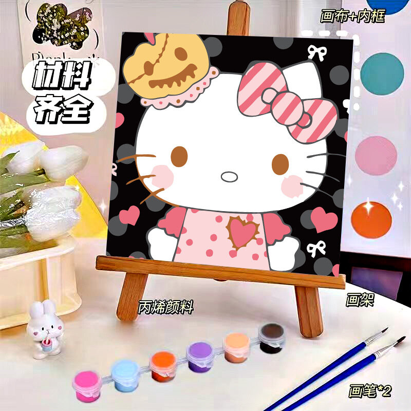 Цифровая картина маслом 20*20, аниме, раскраска маслом, ручная роспись маслом, декор для спальни.