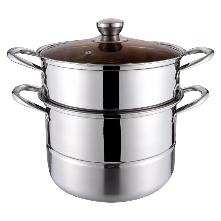 Бытовая утолщенная Пароварка из нержавеющей стали, двухслойная американская Пароварка, пароварка из композитной стали,