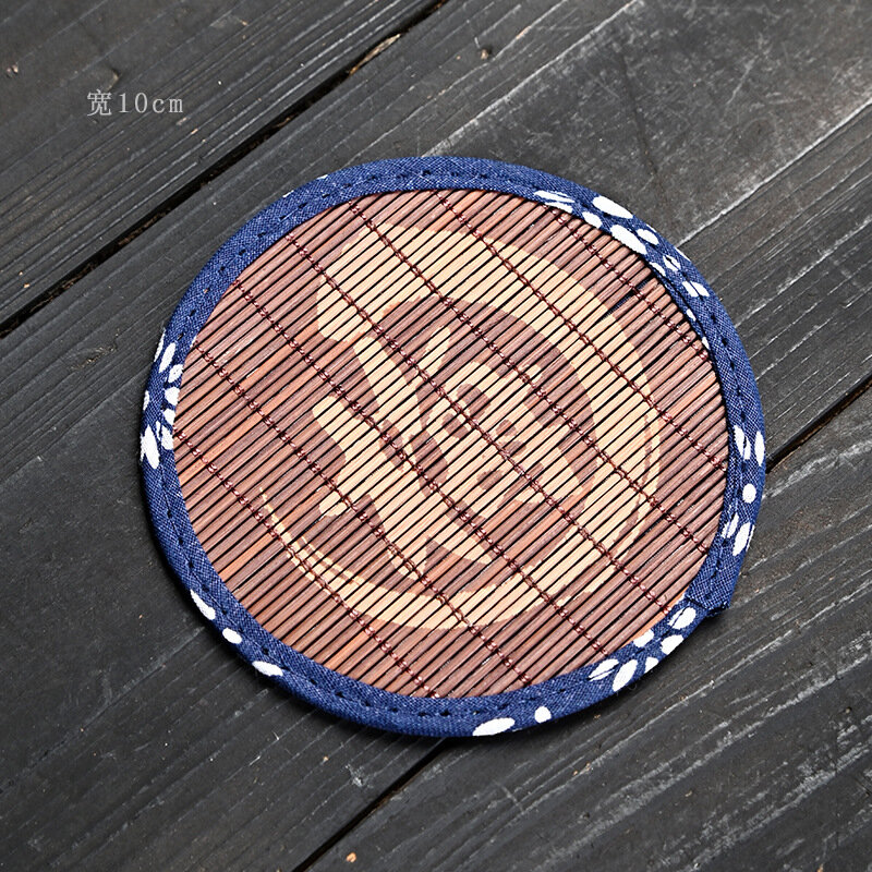 Сине-голубая ткань ручной работы бамбуковые коврики чайные столы утолщенные теплоизоляционные коврики для домашнего