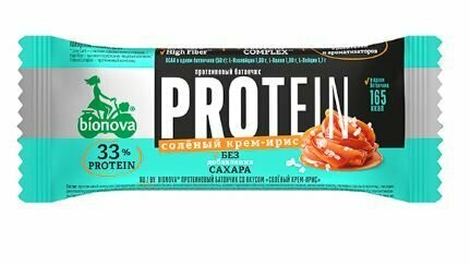 Протеиновый батончик Bionova Соленый крем-ирис 50 г