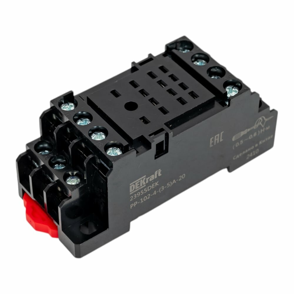 Разъем для крепления на DIN-рейку DEKraft РР-102, 4 конт, (3-5) А, IP 20 23955DEK