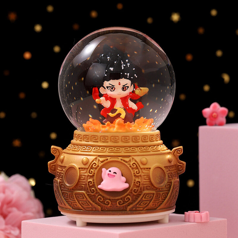 Мечтательная девочка, музыкальная шкатулка с кристальным шаром в виде единорога, украшение, музыкальная шкатулка для студентов, снежинка, водяной шар, подарок на день рождения