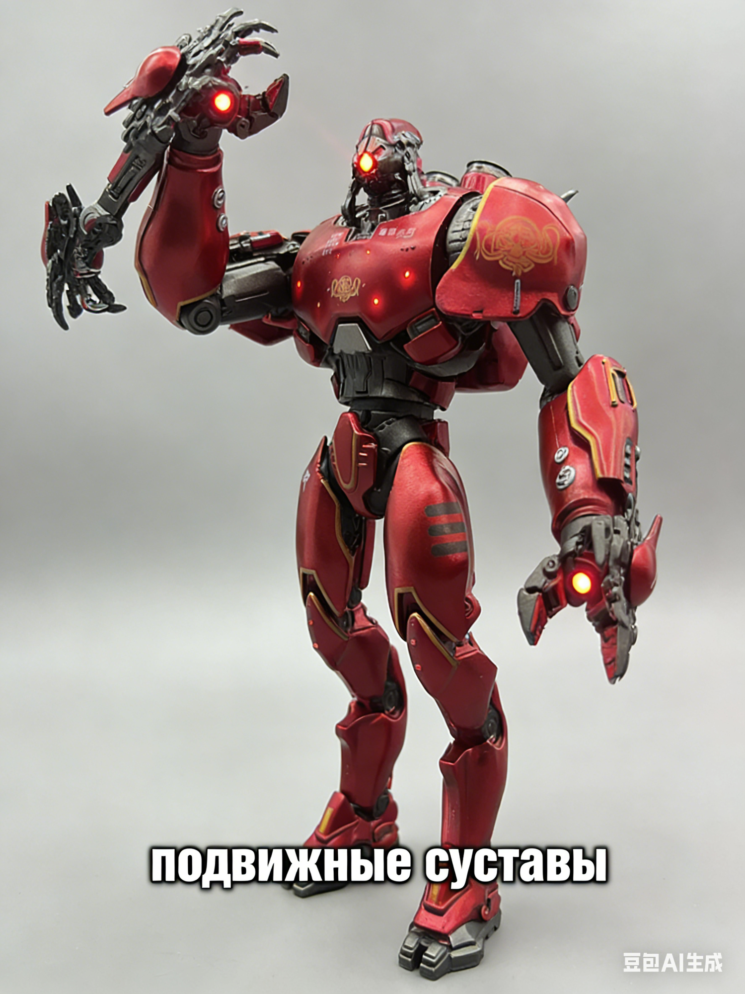 NECA Pacific Rim Меха Премиум Электропокрытие Светящийся Шторм Красный Китайский Меха Фигурка Модель Игрушка