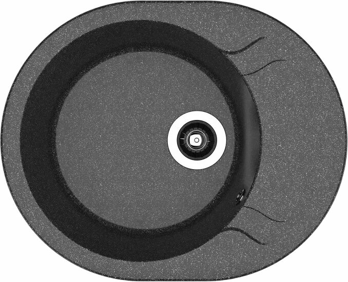 Мойка кухонная Dr. Gans Berta 58x47, мойка для кухни, с крылом, овальная, черная, российская