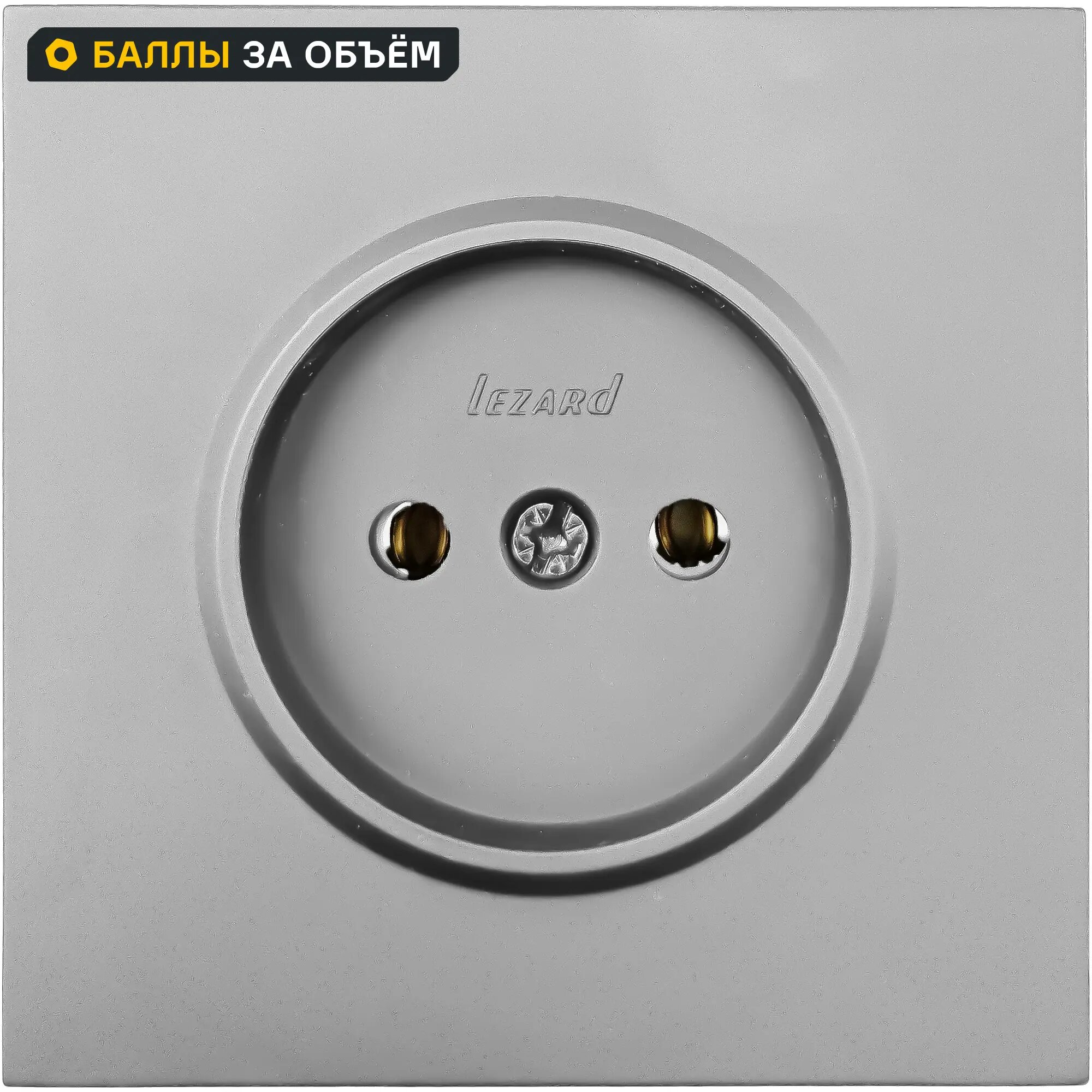 Розетка встраиваемая Lezard Zima без заземления цвет серый матовый