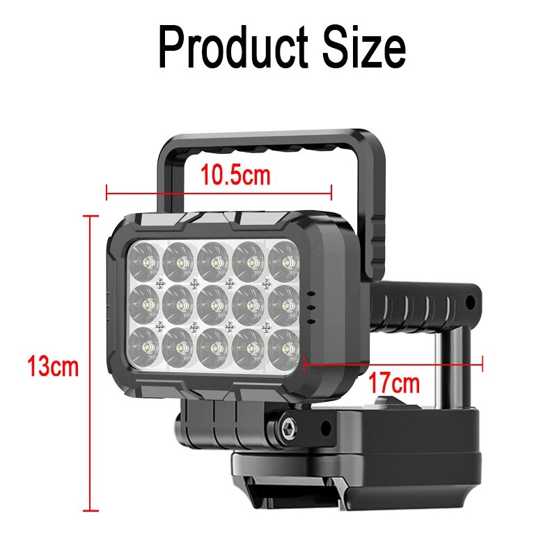 Светодиодный светильник для Makita, портативная рабочая лампа с литиевой батареей, уличный беспроводной фонарик 14,4-18 В, рыбалка, кемпинг