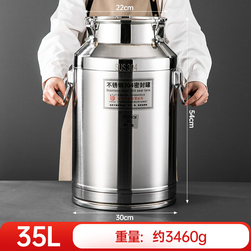 304 Нержавеющая сталь Винная бочка Герметичная бочка Утолщенная бочка для съедобного молока Чайный контейнер Герметичный контейнер Рисовая бочка Нержавеющая сталь Масляная бочка