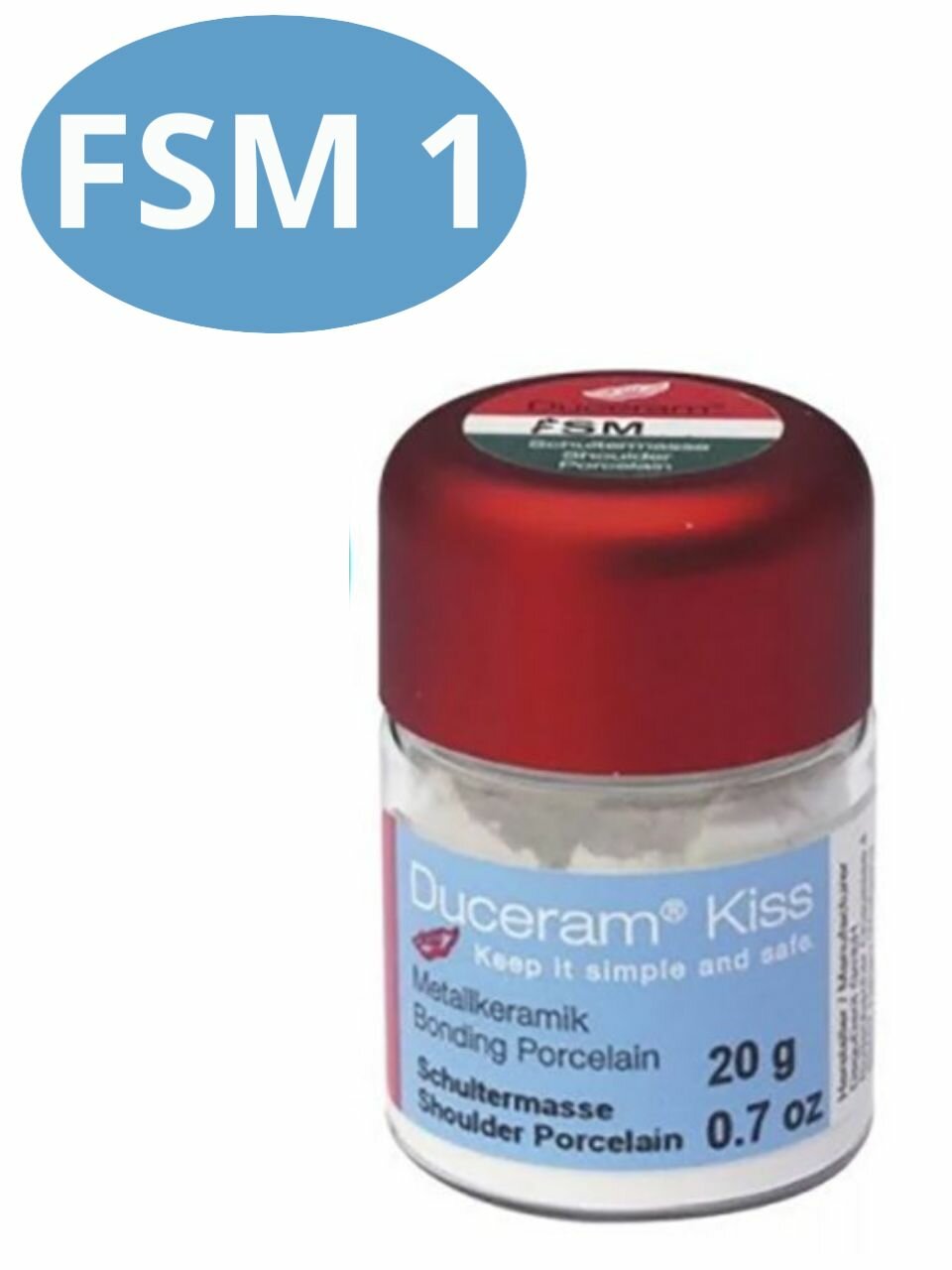 Масса керамическая для металлокерамики Дуцерам Кисс (Duceram Kiss) финальная плечевая масса FSM 1 (20 гр)