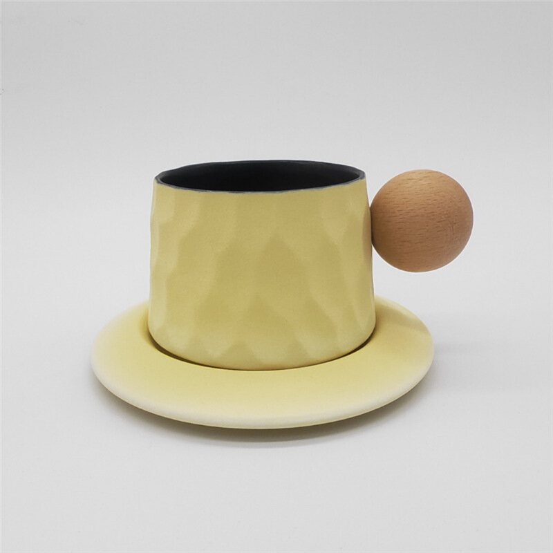 Керамический набор для офиса: чашка и блюдце, ретро простая кружка, офисный послеобеденный чай, высококачественная кофейная чашка с подставкой