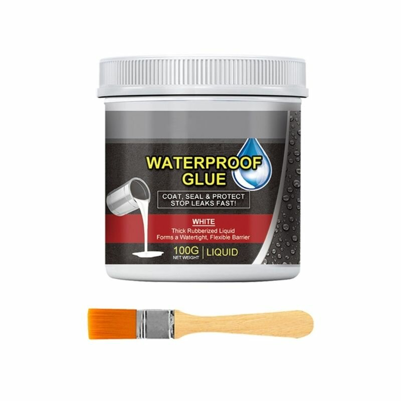 100 г водостойкого клея и кисточка-белый