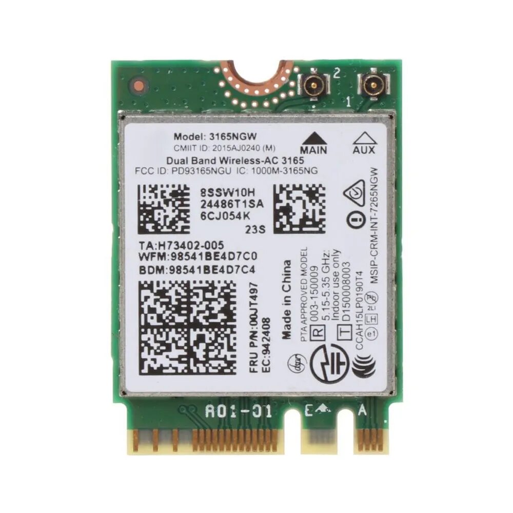 433 Мбит / с 3165NGW Wifi Карта Двухдиапазонный Беспроводной сетевой адаптер переменного тока для