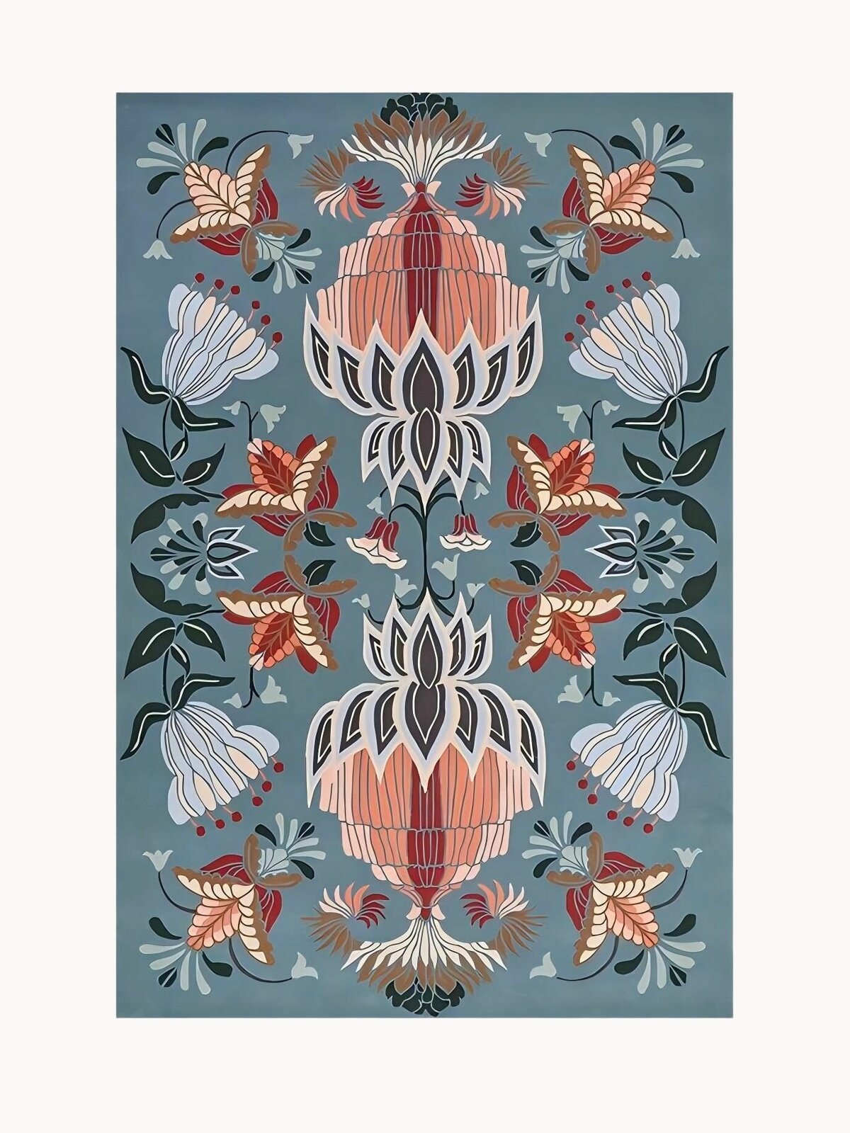 Ботанический ковер из хрустального бархата с цветочным принтом