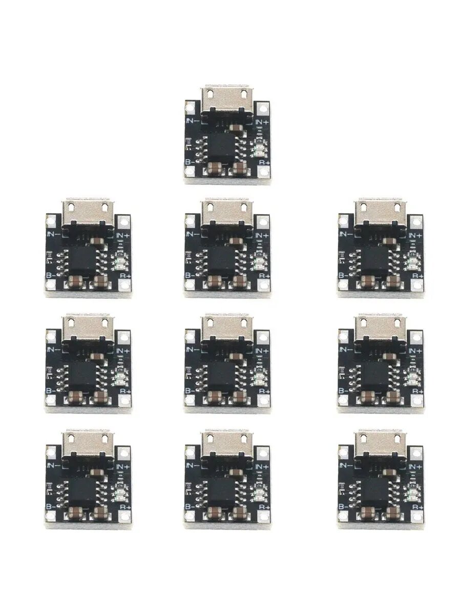 Модуль зарядки 18650 TP4056, Micro USB, регулируемый ток