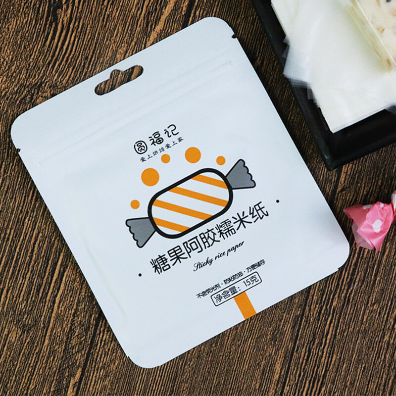 Рисовая бумага листы 6,5x8 см, 100 листов в пачке для выпечки, обертывания конфет и десертов - Премиум качество