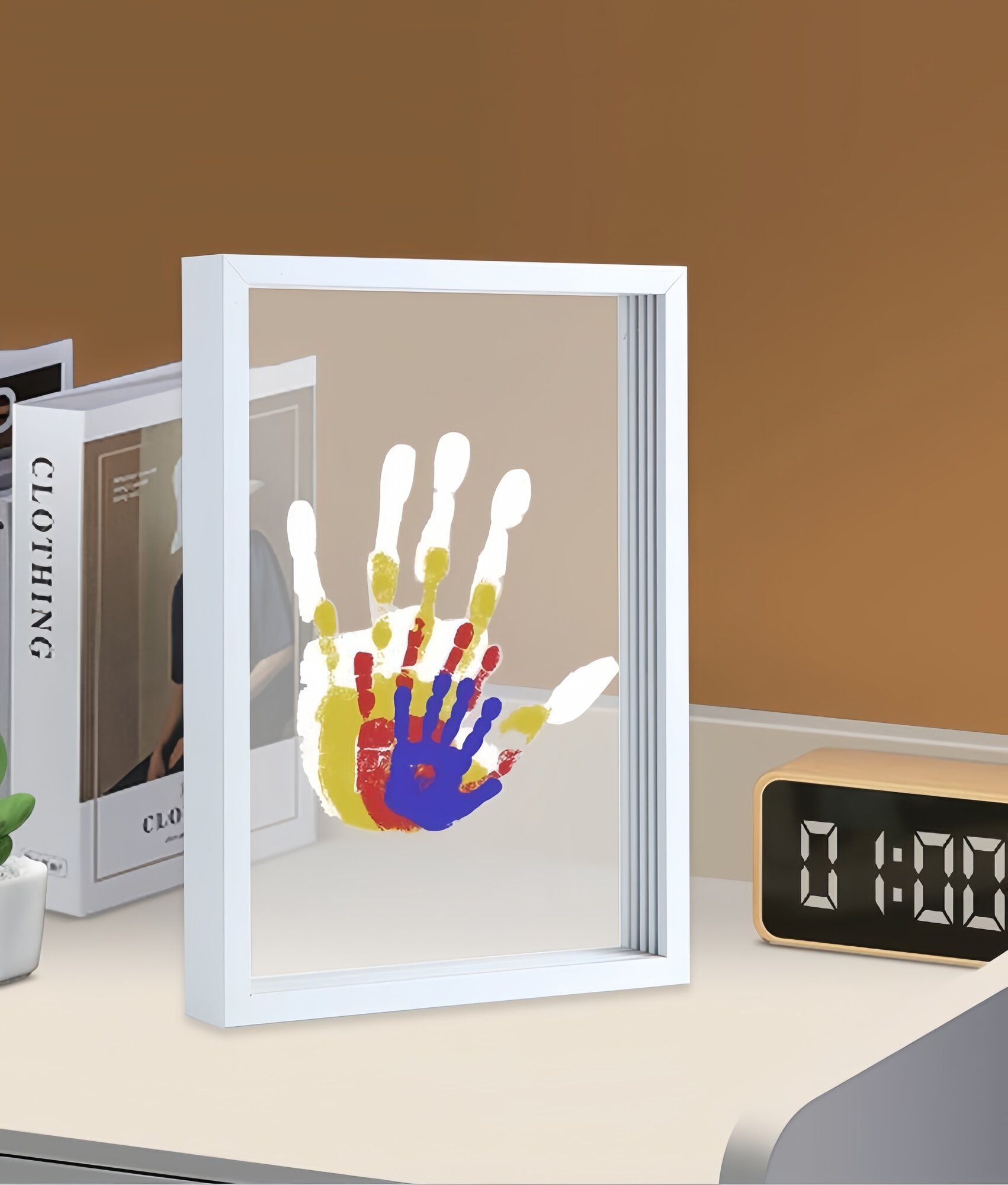 Набор отпечатков рук, фоторамка для отпечатков рук, белая фоторамка + краска diy полный комплект материалов