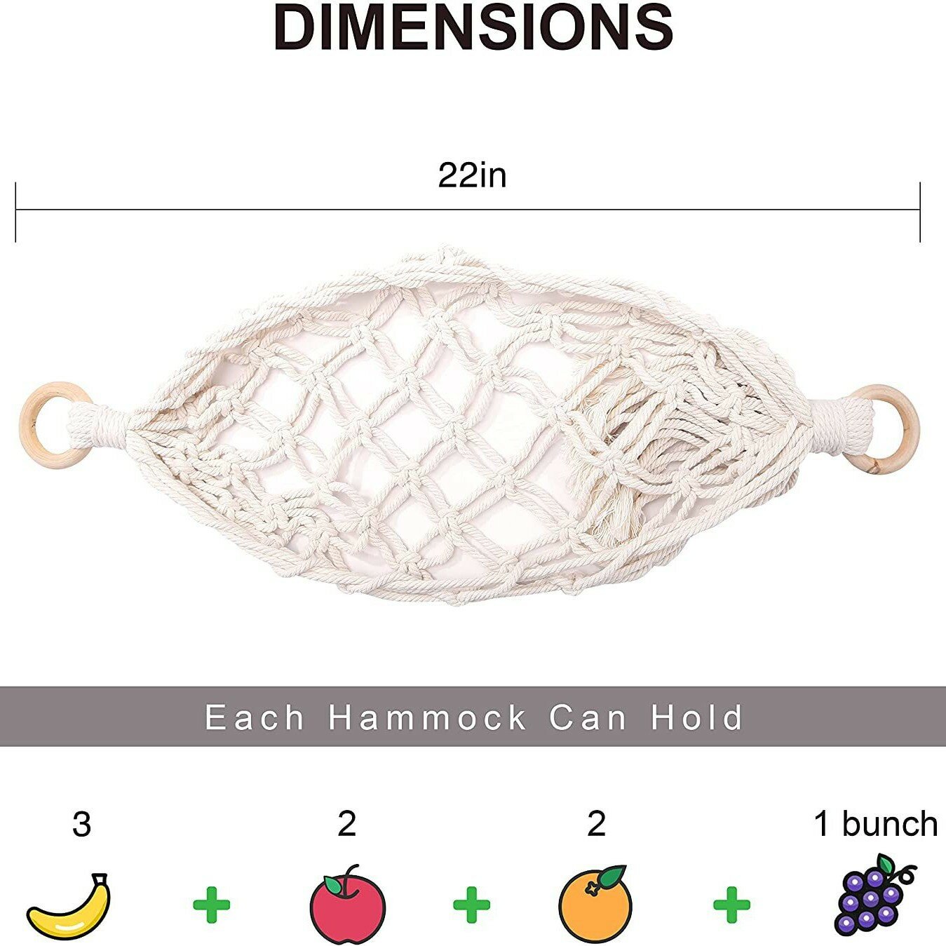 Трансграничная хлопковая веревка ручной работы тканая подвесная корзина для фруктов и овощей в скандинавском стиле DIY