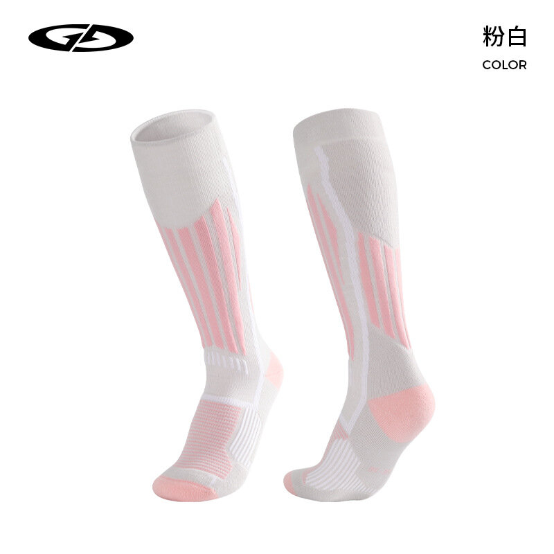 Шерстяные лыжные носки для мужчин и женщин, зимние утолщенные компрессионные носки, длинные носки для походов на открытом воздухе, спортивные термоноски для велоспорта