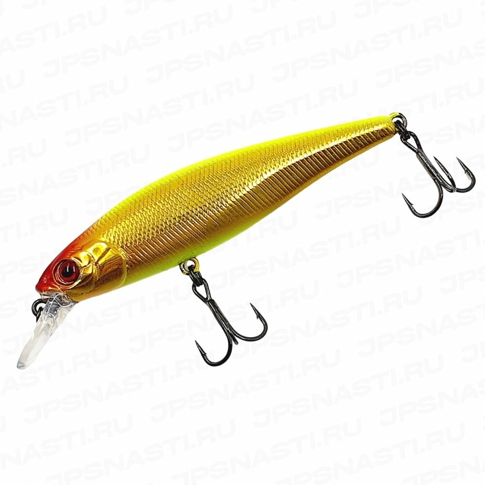 Универсальный японский воблер для рыбалки Jackall Squad Minnow 80, 9.7 г, gold chart / Рыболовные приманки для ловли хищника / Воблеры на щуку