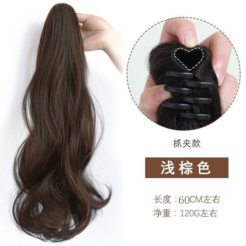 Высокий хвост для женщин, парик с зажимом для волос, длинные кудрявые волосы, парик с большими волнами, реалистичные волосы, бесшовный хвост