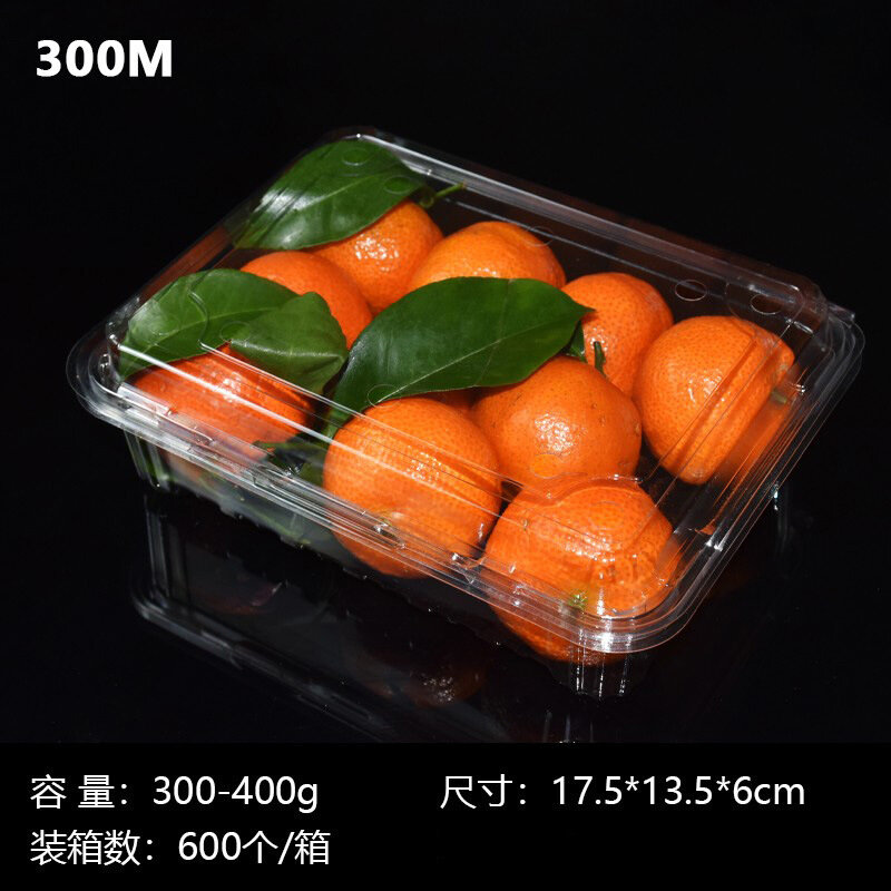 Одноразовая упаковка для фруктов из пластика с крышкой, прозрачная коробка для упаковки вишни и клубники, прямоугольная коробка для фруктов и овощей, ланч-бокс