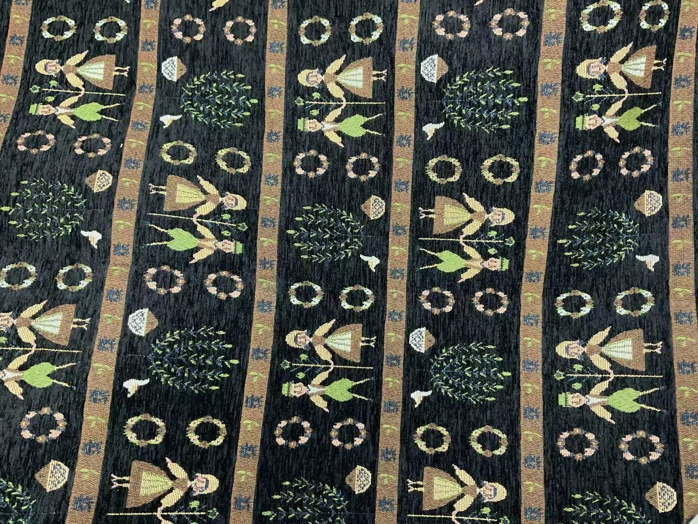 Винтажный этнический стиль, домашний текстиль, узор венка, пряжа-жаккард, ткань для диванных подушек, штор, одежды