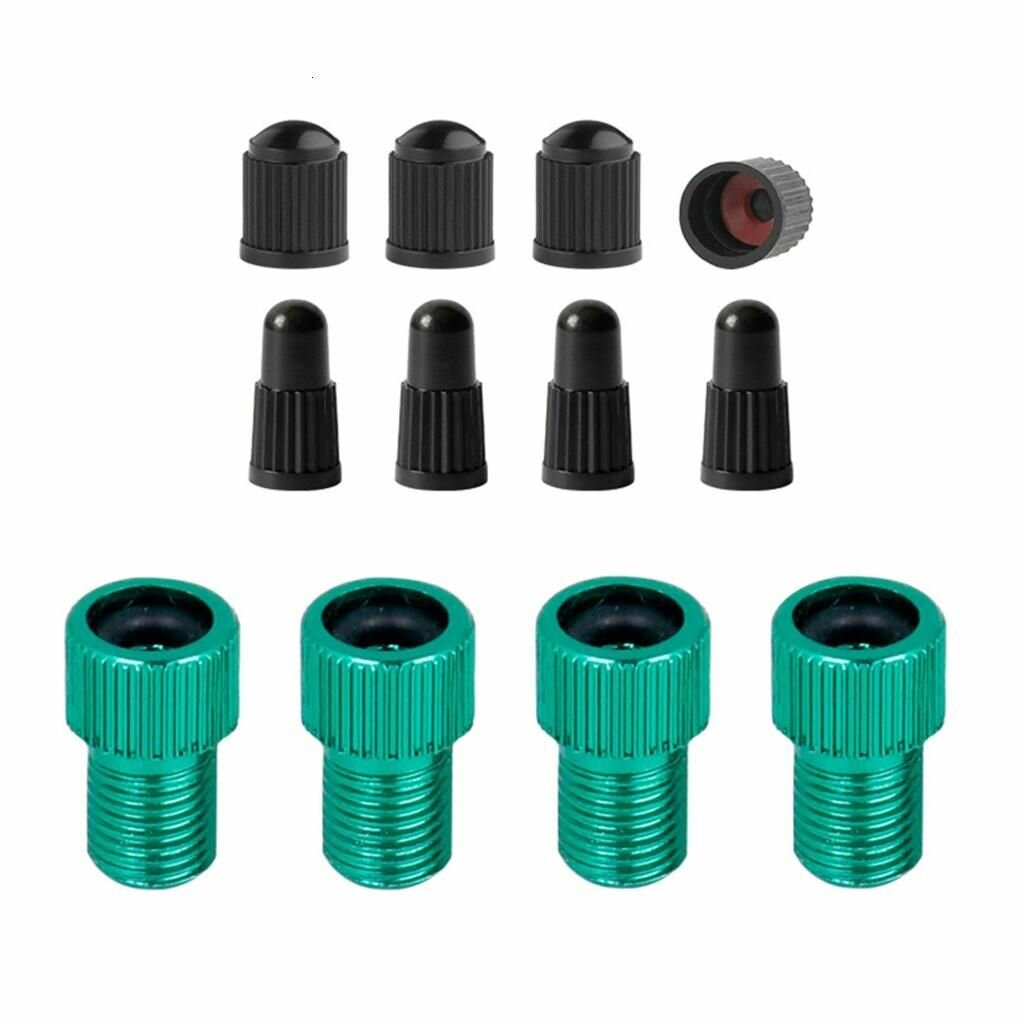 Адаптеры Presta-Schrader для велонасоса, 4 шт, Зеленый