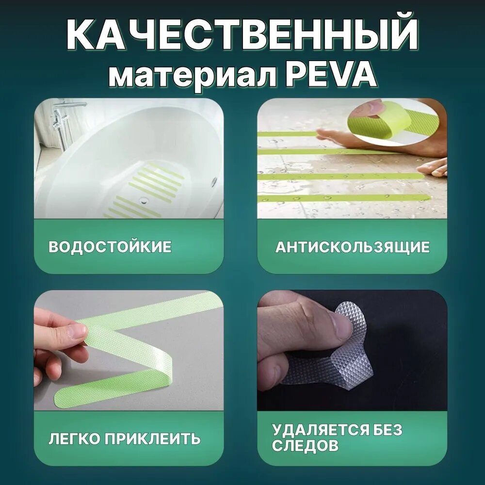 Противоскользящая лента для ступеней 20 мм 6 шт - Безопасность на кафеле и лестницах