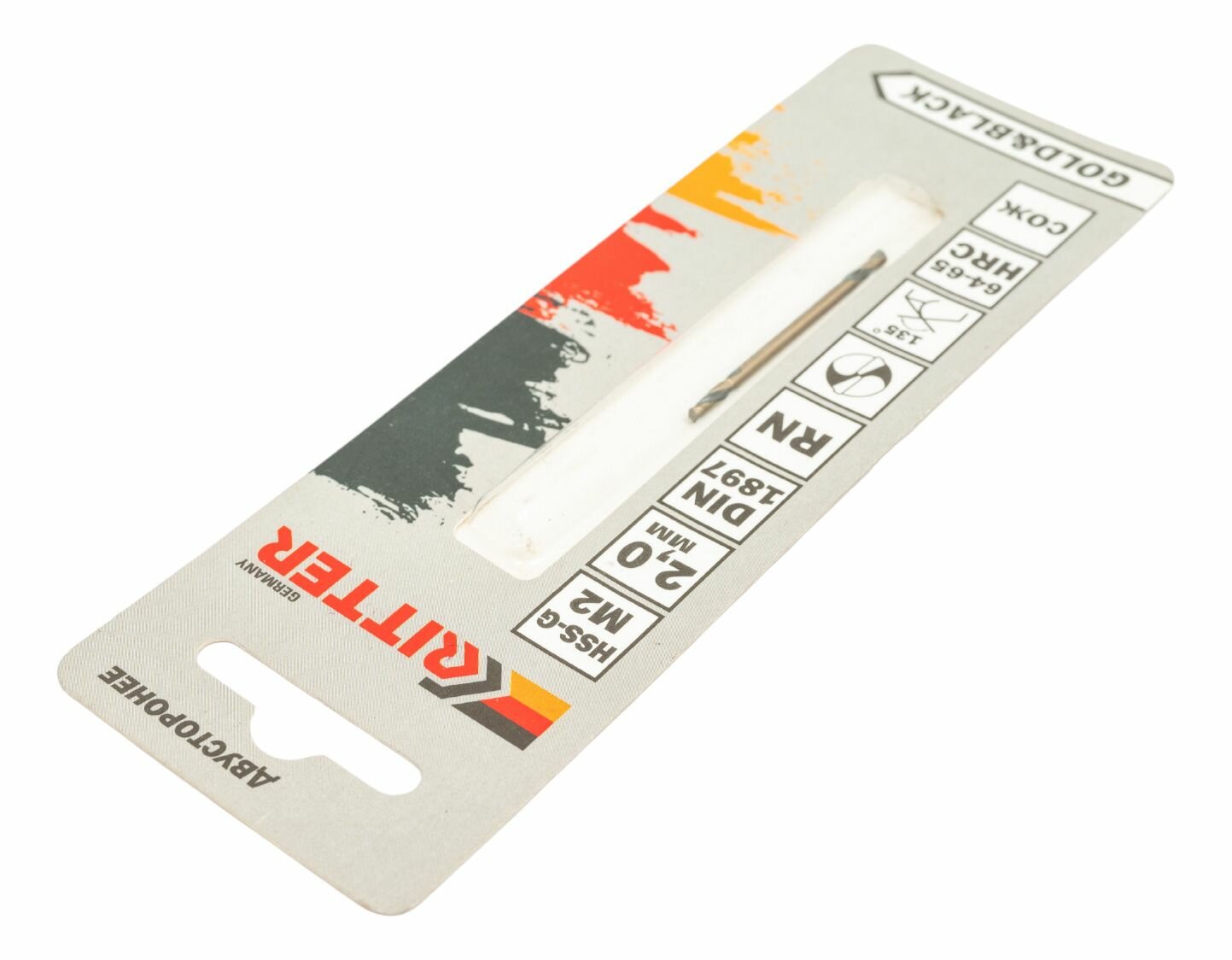 Сверло двухстороннее по металлу EC Gold&Black 2 мм, HSS-G M2, DIN 1897, RN RITTER PS14602001