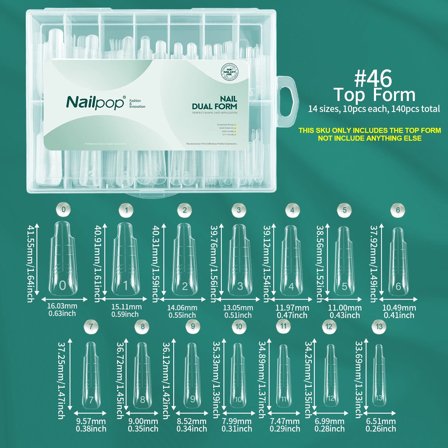 Nailpop Top Form #46, 140шт, SWT-007-140