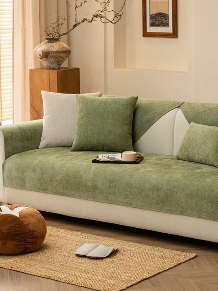 Дивандек накидка 90х210 см покрывало на диван кресло (90х210 /Зелёный цвет)