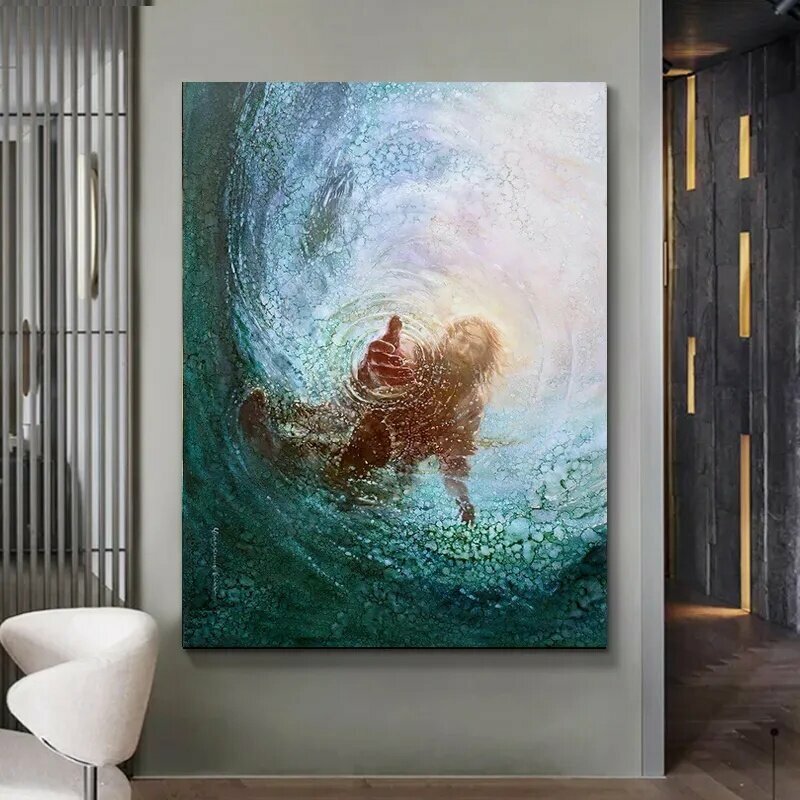 Картина "Рука Господа Иисуса", 60х40 см, 40x60