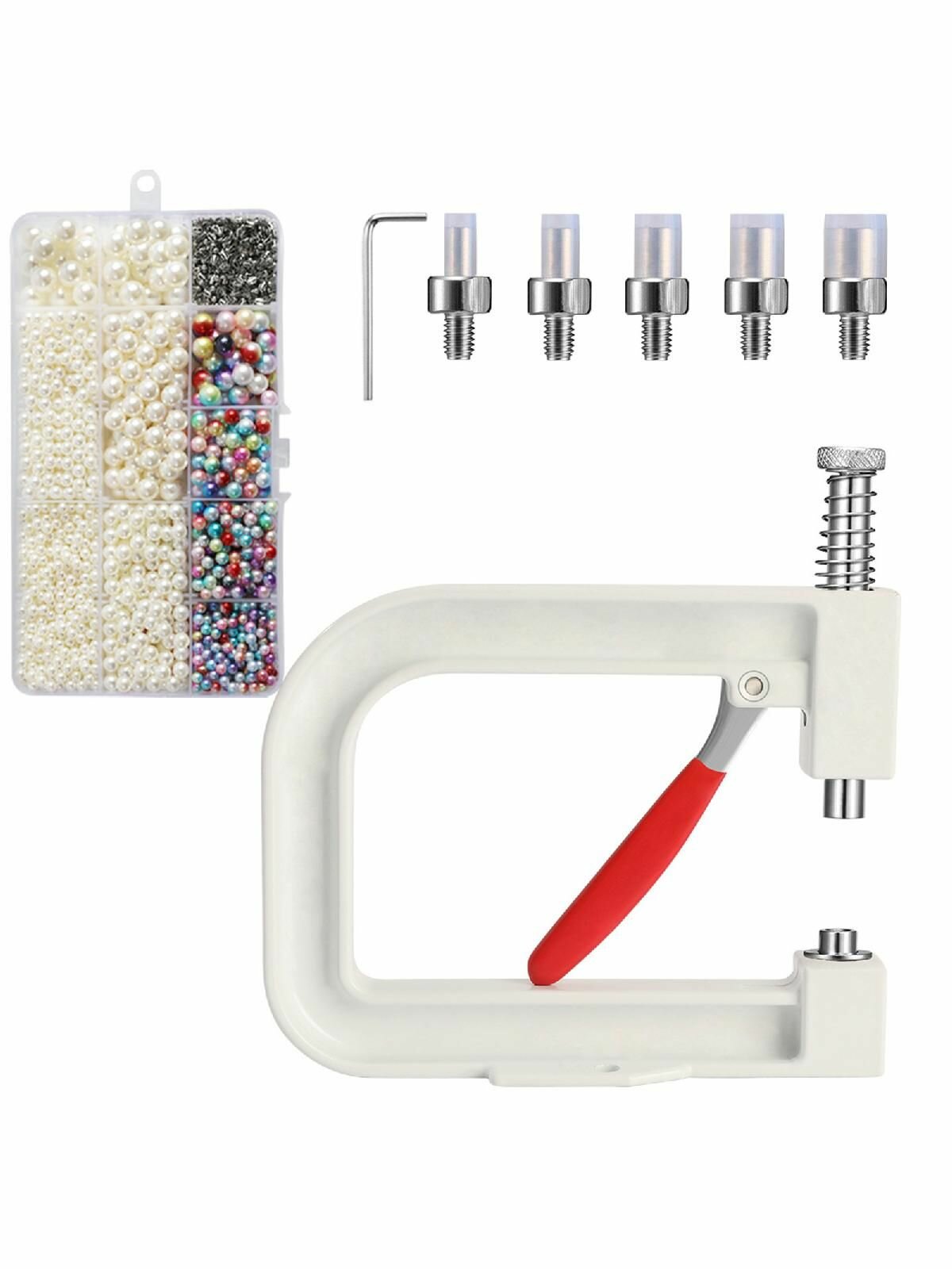 Портативная машина для установки жемчуга, машина для создания бисера, аксессуары для ручного бисероплетения для шляп, обуви, одежды, Белый