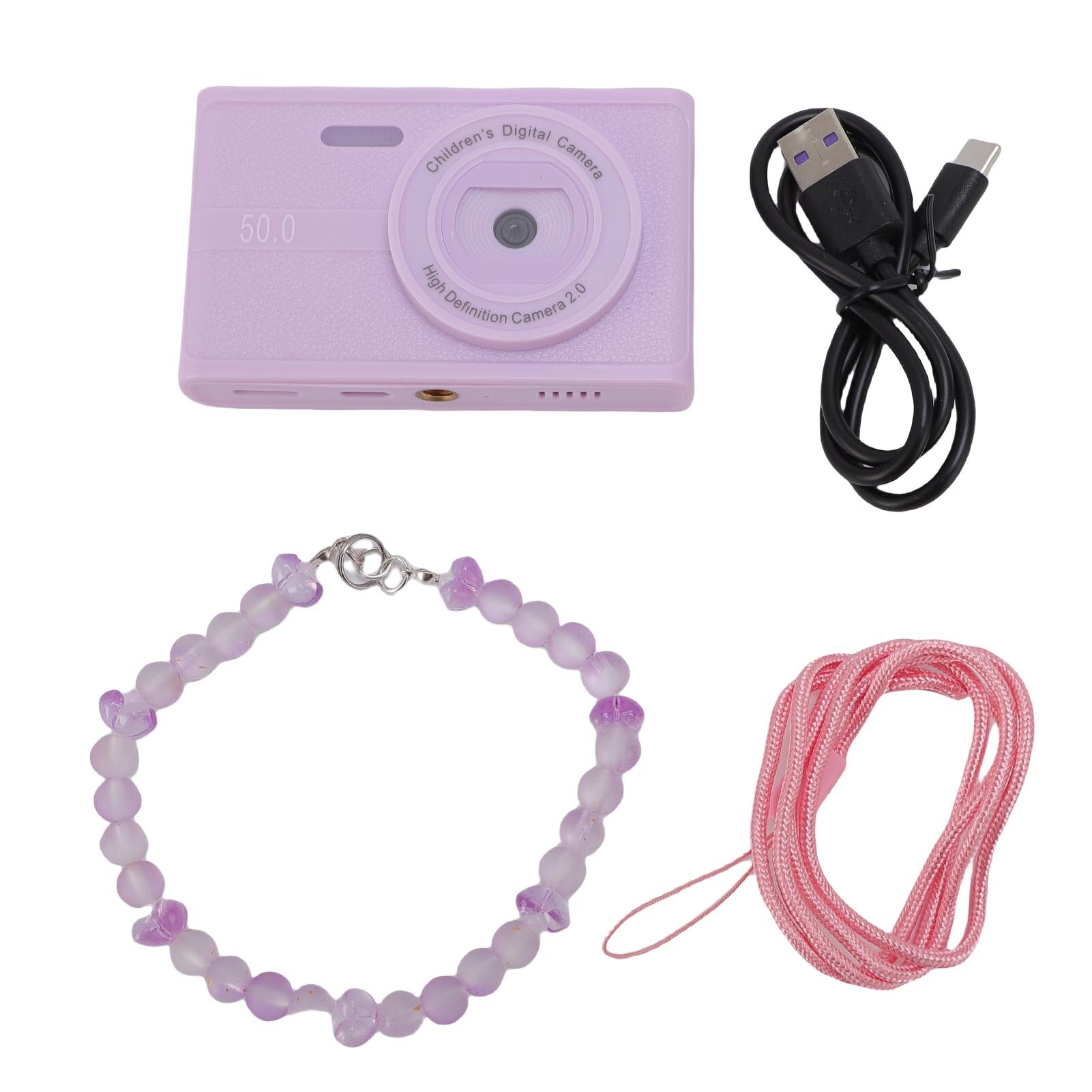 Цифровая фотокамера 1080p 48MP, влагозащищенная, с длительным временем автономной работы, двойным объективом, подсветкой для путешествий и использования в кампусе, фиолетовая.