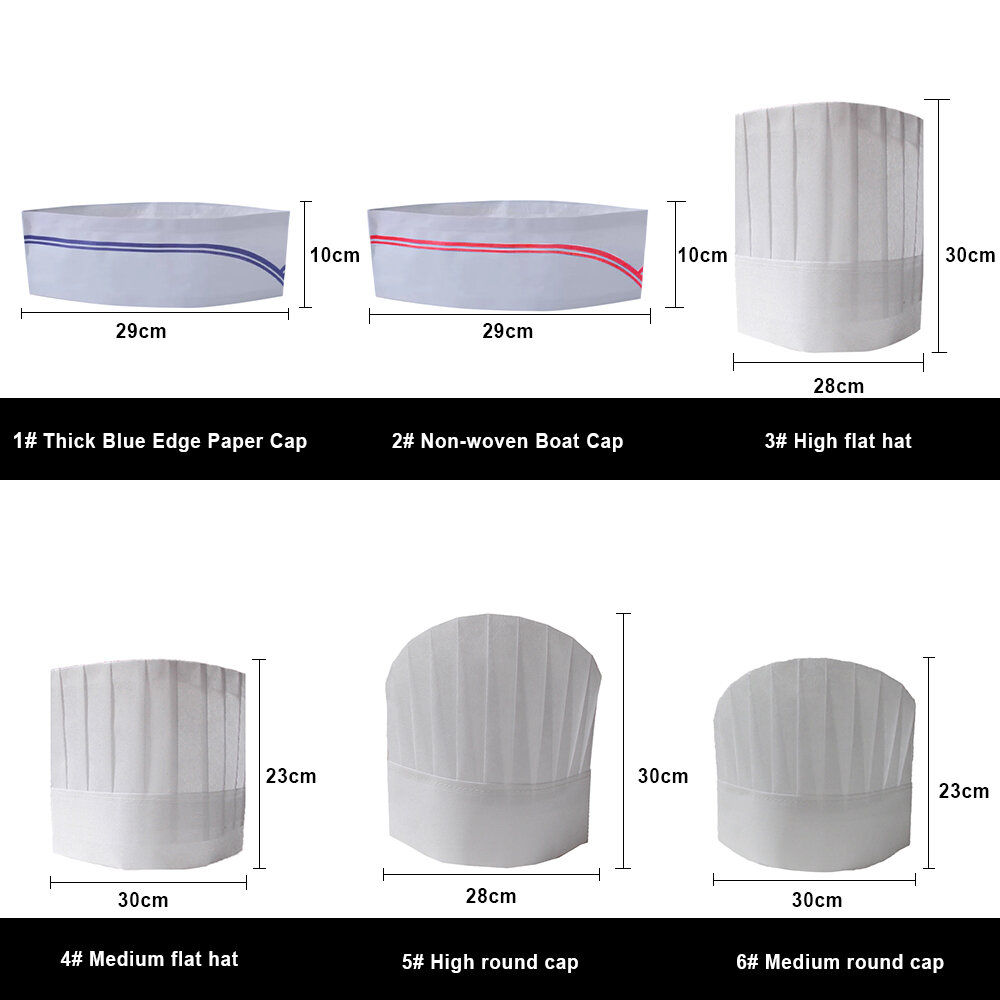 Одноразовая поварская capsNon-woven Paper для кухни Пекарня Приготовление Ресторан Обслуживание пищей толстая синяя линия бумага (40 штук) Материал Non-woven & Paper Размер 10cm*29cm Тип 1# Пористый дизайн Легкий односторонний размер
