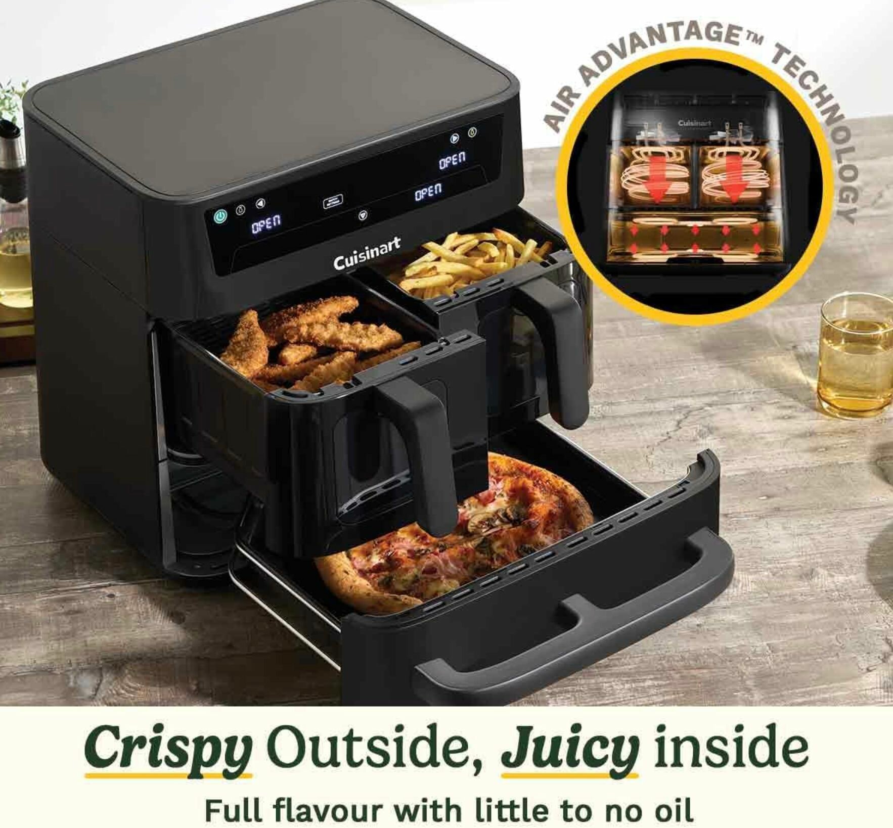 Аэрогриль и духовка Cuisinart Tri Zone 13.6LAFT13XBLU, черный